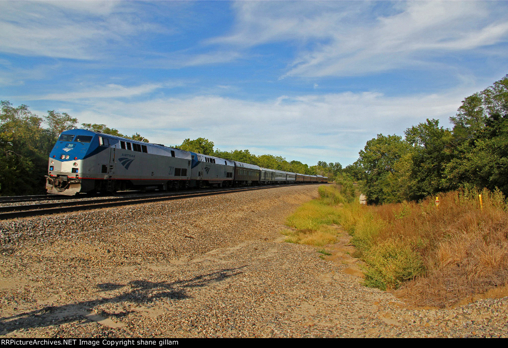 AMTK 201 Leads Amtrak train 949 Special WB.